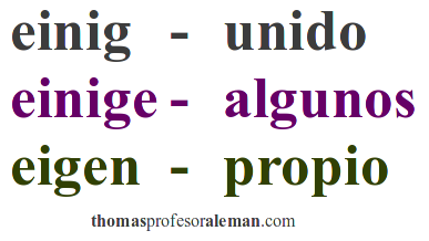 einig-einige-eigen | Aprende alemán con Thomas